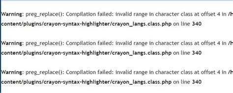 Php 73 にバージョンアップ後 Crayon Syntax Highlighter プラグインで Warning Preg