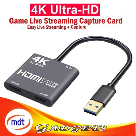 4k Hdmi To Usb 3 0 Video Capture Card Loop Out Game Recorder For 1080p
