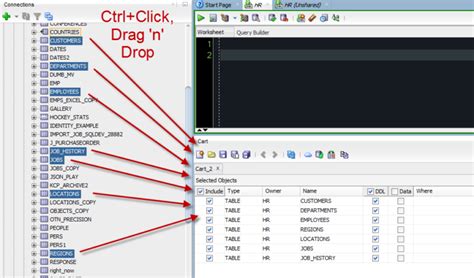 Exporting Multiple Tables To A Single Excel Fileusing Sql Developers Cart