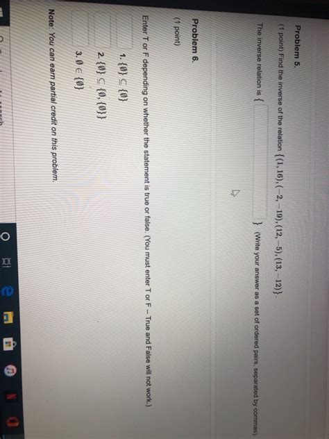 Solved Problem 5 1 Point Find The Inverse Of The Relation Chegg Com