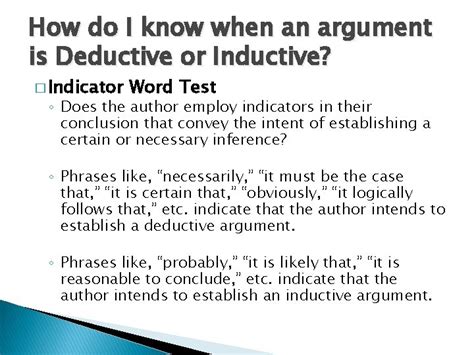 Argument Evaluation Part One Assessing The Inference Deductive