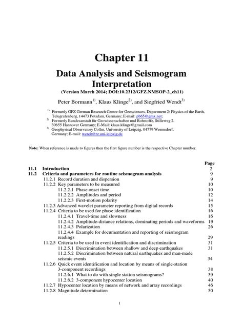 Chapter 11 Temp Nmsop Pdf Seismology Amplitude