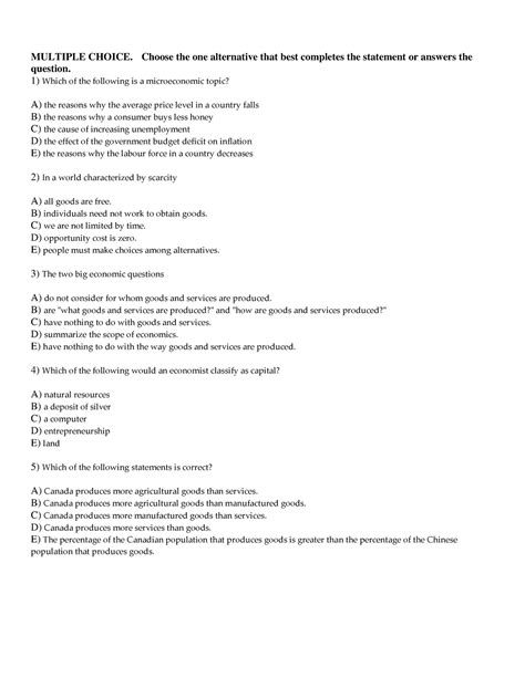 ECON1032 Practice Test Macroeconomics Practice Test Fall 2018 MULTIPLE CHOICE Choose The One