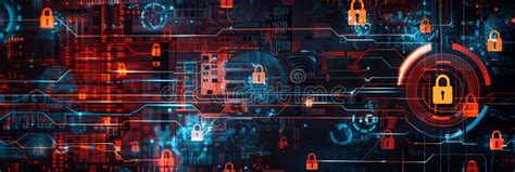 an abstract visualization of cybersecurity featuring digital locks