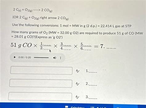 Solved 2 C S O2 G 2 Co G Or 2 C G O2 G Right