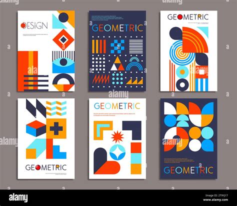 Modern Abstract Geometric Pattern Posters Vector Backgrounds Cover