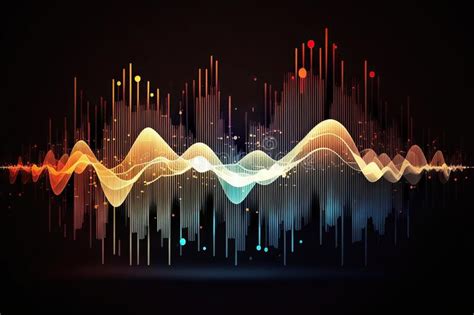 Abstract Sound Waves Music Equalizer Effect Colorful Frequencies On Dark Background Created