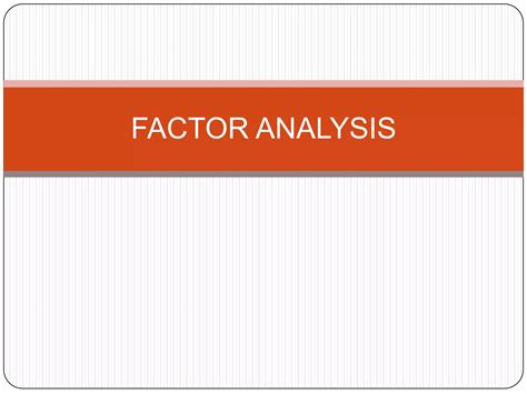 Factor Analysis Pdf