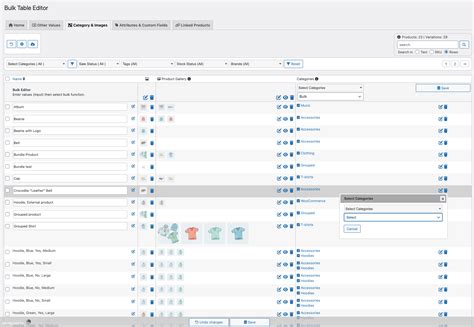 Bulk Table Editor WooCommerce Marketplace