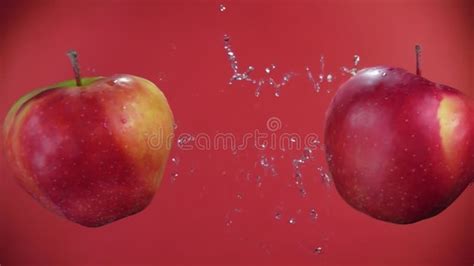 Two Apples Are Flying Towards Each Other Colliding On The Green