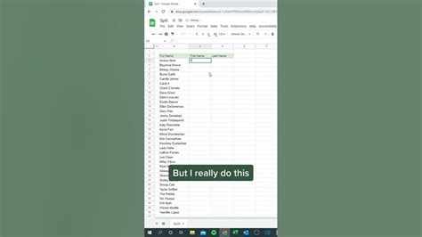 Split Names In Gsheets Youtube