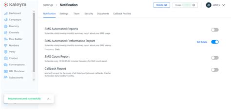 sms automated performance report