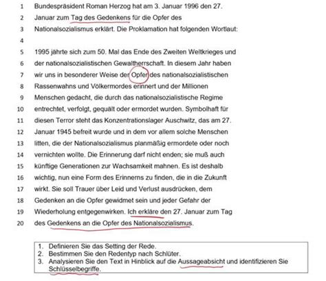 Redeanalyse Hausaufgaben