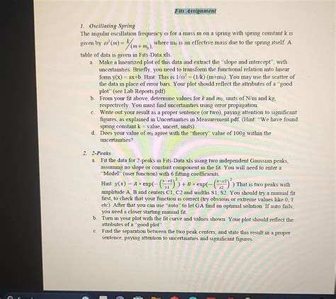 Solved R N R N1 Oscillating Spring The Angular Oscillation