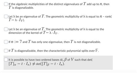Solved Question 2 9 Points Let Tv V Be A Linear Operator