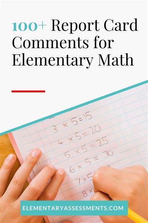 Report Card Comments For Elementary Math You Ll Love These Phrases Report Card Comments