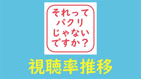 「それってパクリじゃないですか？」視聴率【一覧表＆グラフ推移】主演 芳根京子 ドラマの噂話