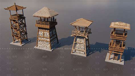 中式瞭望观景塔su模型下载【id1137054279】知末su模型网