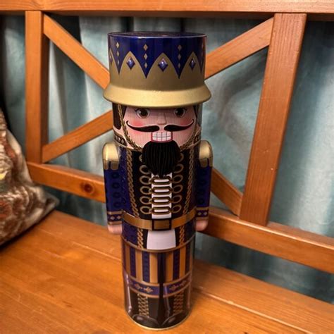 The Silver Crane Company Holiday The Silver Crane Company Nutcracker Tins Empty 2 Tall Blue