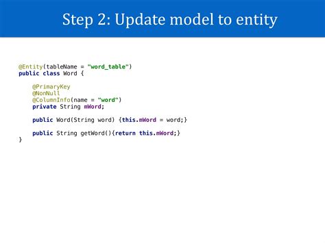 Android Jetpack Room Persistence Library Ppt