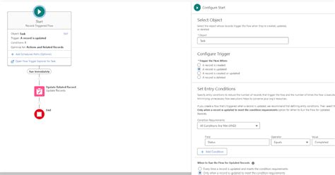 on task complete update the related record field value using record