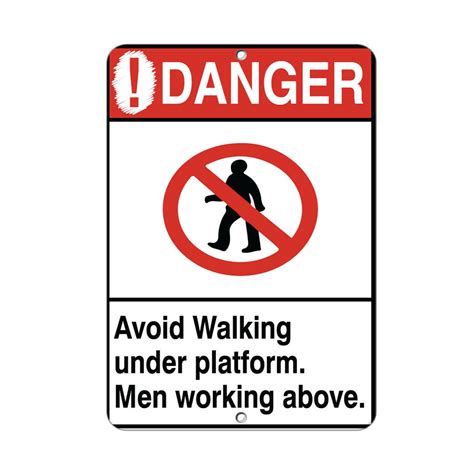 Vinyl Stickers Caution Avoid Walking Under Platform Men Working Above Safety And Warning