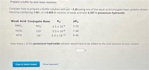 Solved Prepare A Buffer By Acid Base Reactions Consider How