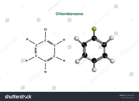 Chlorobenzene Chemical Molecular Structure Vector Design Stock Vector Royalty Free 1848460849