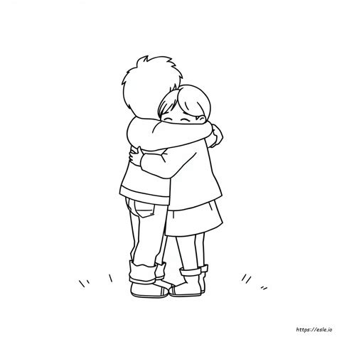 Hug Coloring Page