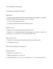 Mastering Straight Line Graphs A Level Notes Applications Course Hero