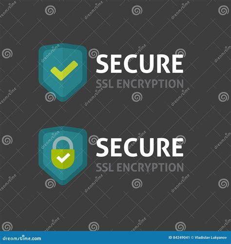 secure connection label vector on dark background secured ssl shield