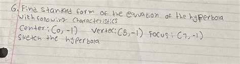 solved 6 find standard form of the equation of the