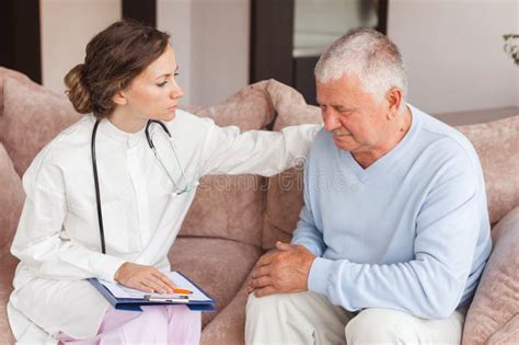 Nurse Came To Visit An Elderly Patient At Home Doctor Tells An Senior