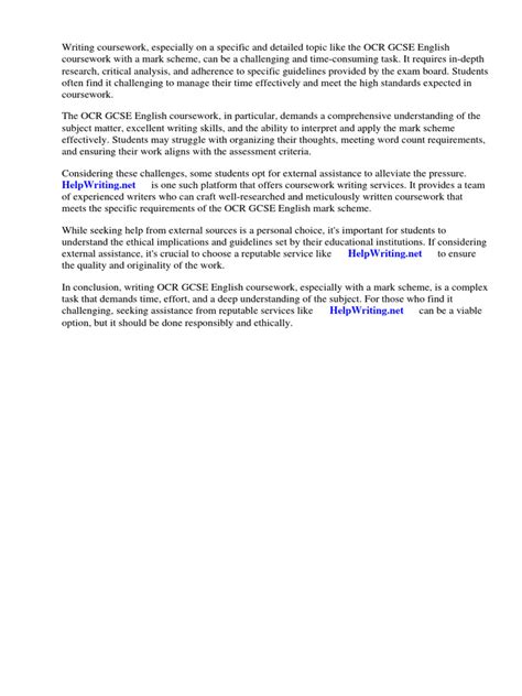 ocr gcse english coursework mark scheme pdf human communication