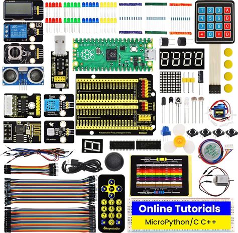 KEYESTUDIO Raspberry Pi PICO Kit de iniciación cursos MicroPython C control inalámbrico