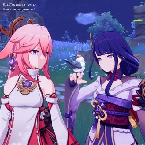 ei x yae genshin impacts trong Đang yêu Gấu Phác thảo