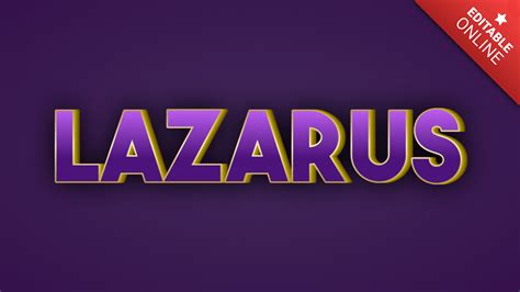 Lazarus Golden Purple 3d Text Effect Generator