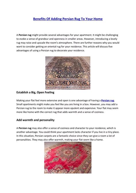 PPT Benefits Of Adding Persian Rug To Your Home PowerPoint