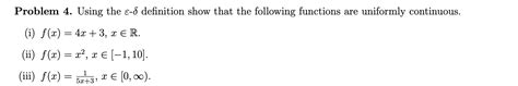 Solved Problem Using the ε δ definition show that the Chegg