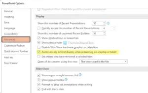 Stop PowerPoint From Extending Display When Presenting On Laptop