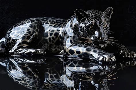 Chrome Effect Animal On Isolated Background Stunning Metallic Finish