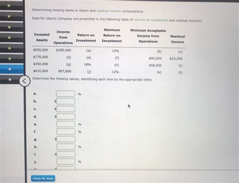solved determining missing items in return and residual