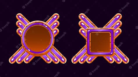 Premium Vector Wooden And Jelly Gui Frame Border Avatar Template For Game Ui Asset Elements