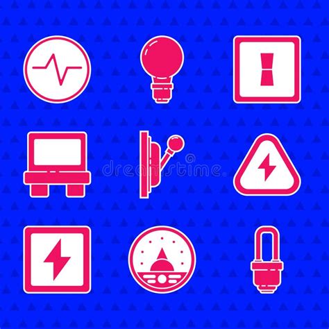 Set Electrical Panel Ampere Meter Multimeter Voltmeter Led Light
