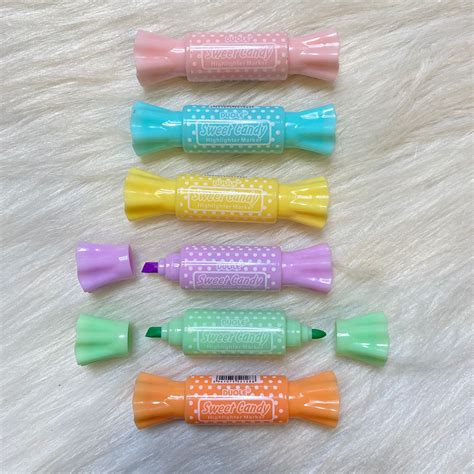 Candy Highlighter Set Of 6 In A Pouch Letspropstore