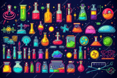 Premium Photo Vector Colorful Science Objects And Icons Vector
