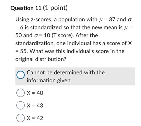 Solved Using z scores a population with μ and σ is Chegg