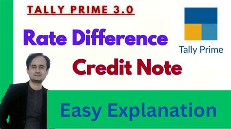 How To Make Rate Difference Credit Note In Tally Prime Credit Note