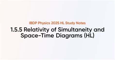 Relativity Of Simultaneity And Space Time Diagrams Hl 155 Ib Dp Physics 2025 Hl Notes