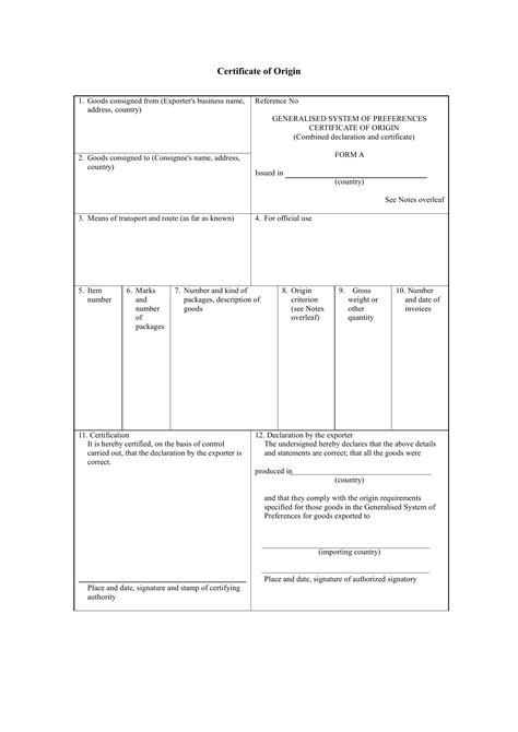 Origin Declaration Form ≡ Fill Out Printable Pdf Forms Online